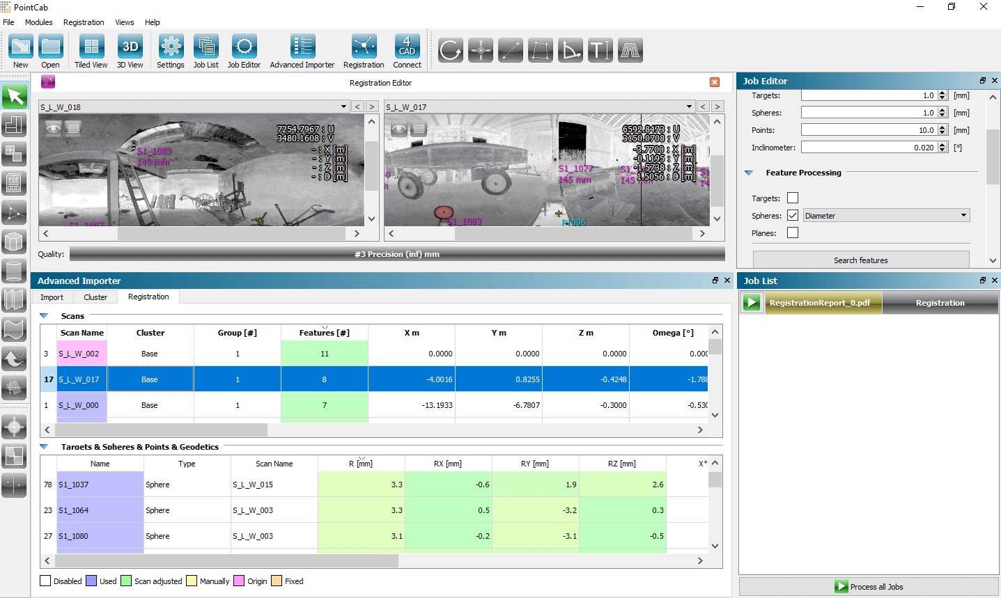 Point cloud registration - Pointcab